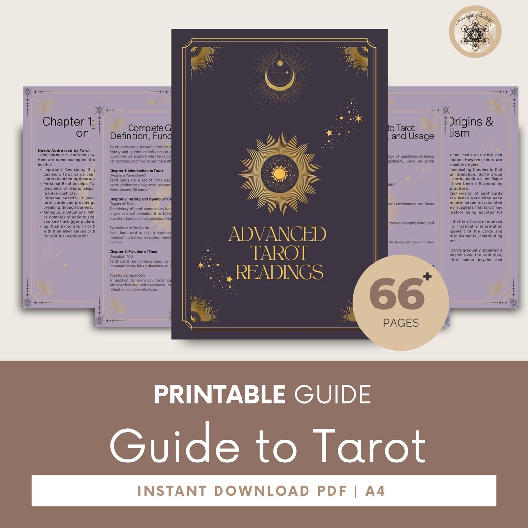 Printable Tarots Guide Engaging PDF Guide on Tarot Card Reading, Guide ...