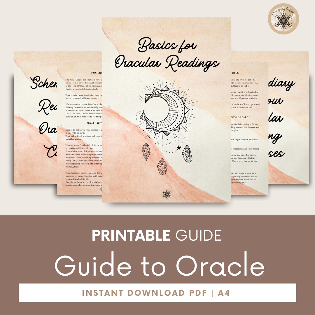 Printable Oracle Guide Comprehensive Guidebook for Card Readings, Ideal ...