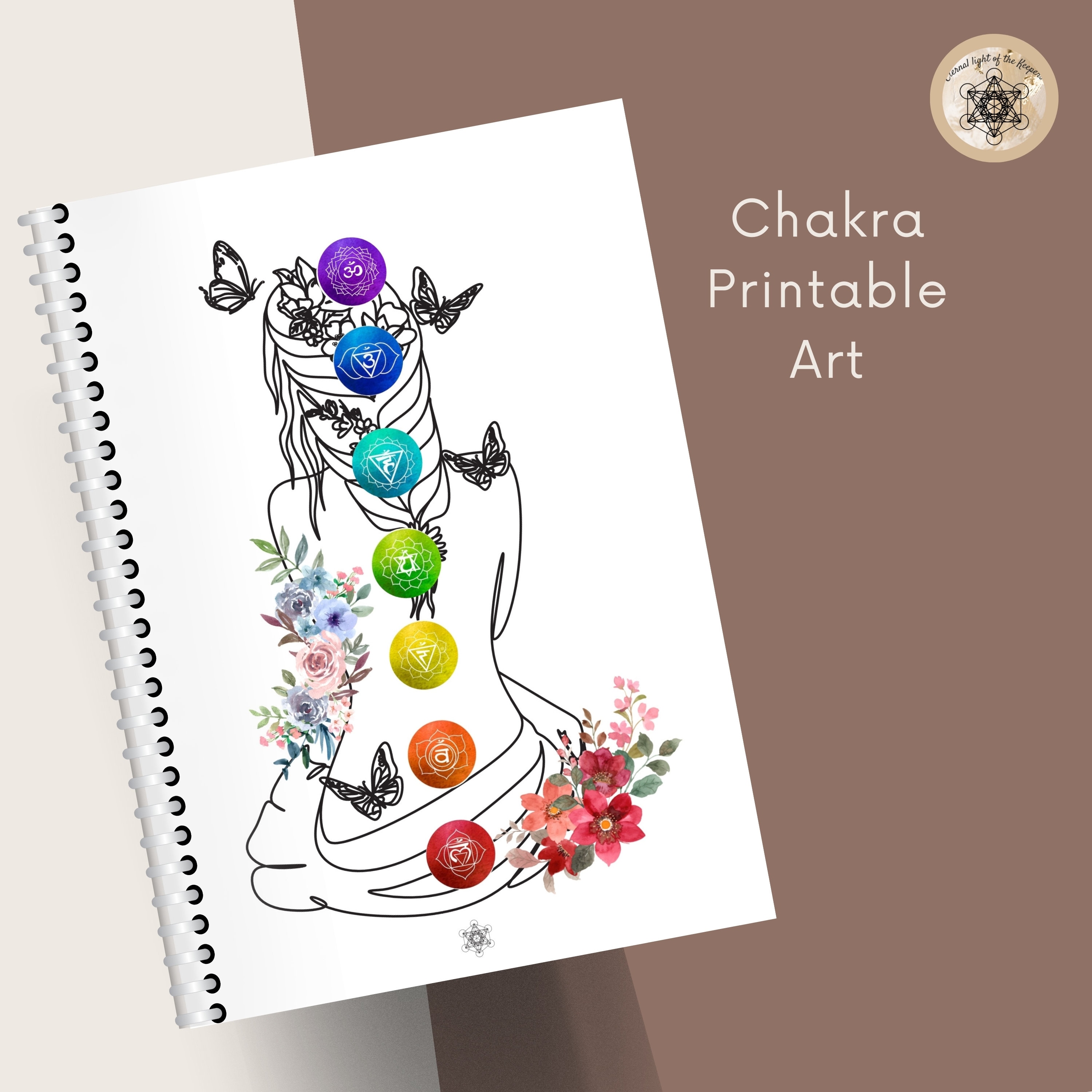 Printable Chakra Poster, 7 Chakras Yoga Artwork, Meditation & Energy ...