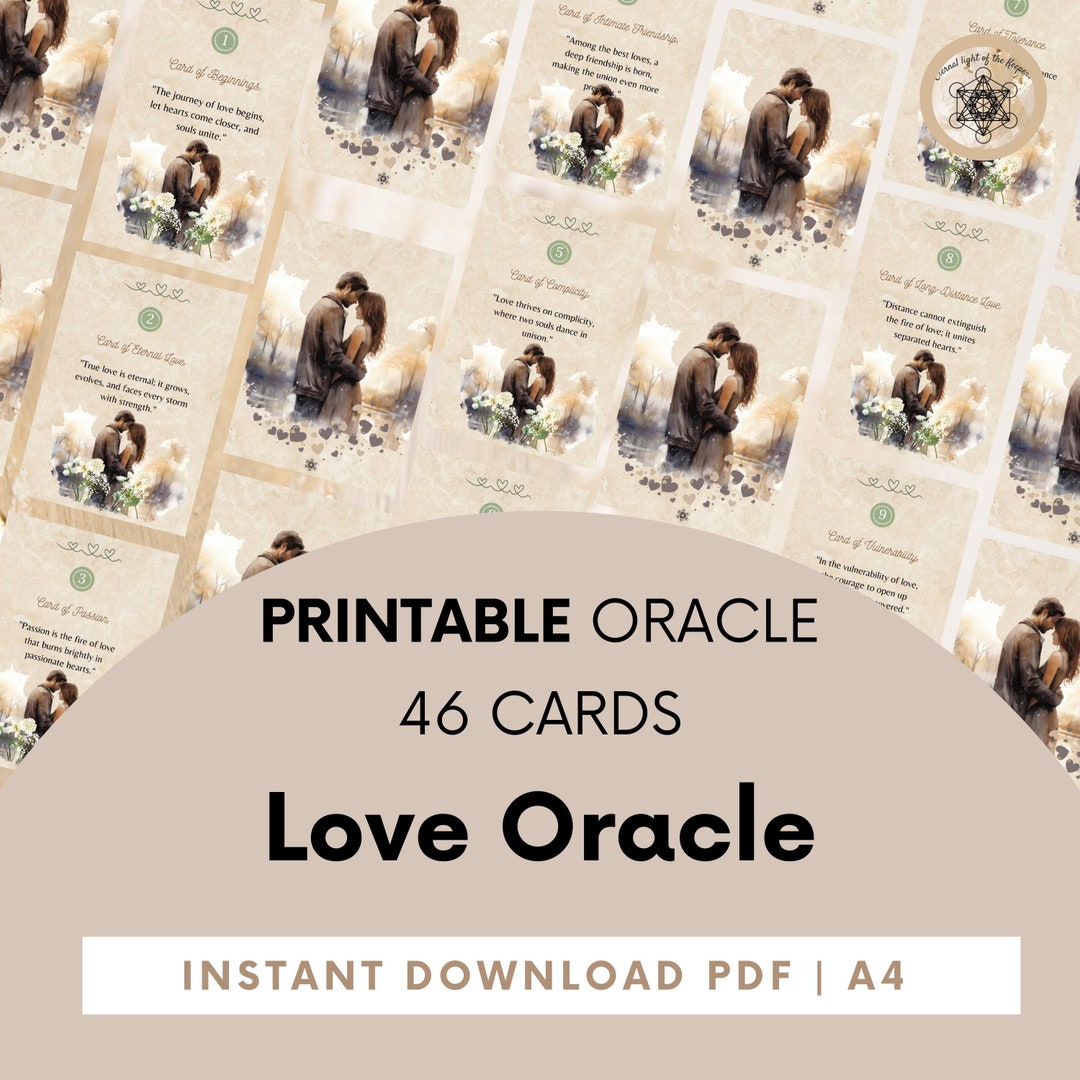 The Love Oracle Cards, Printable Love Oracle Deck, Oracle Cards + PDF ...