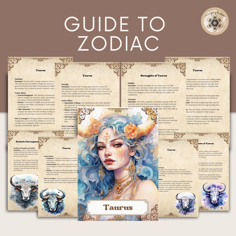 Taurus Zodiac Sign Astrology Guide, Comprehensive Horoscope Book, Learn ...