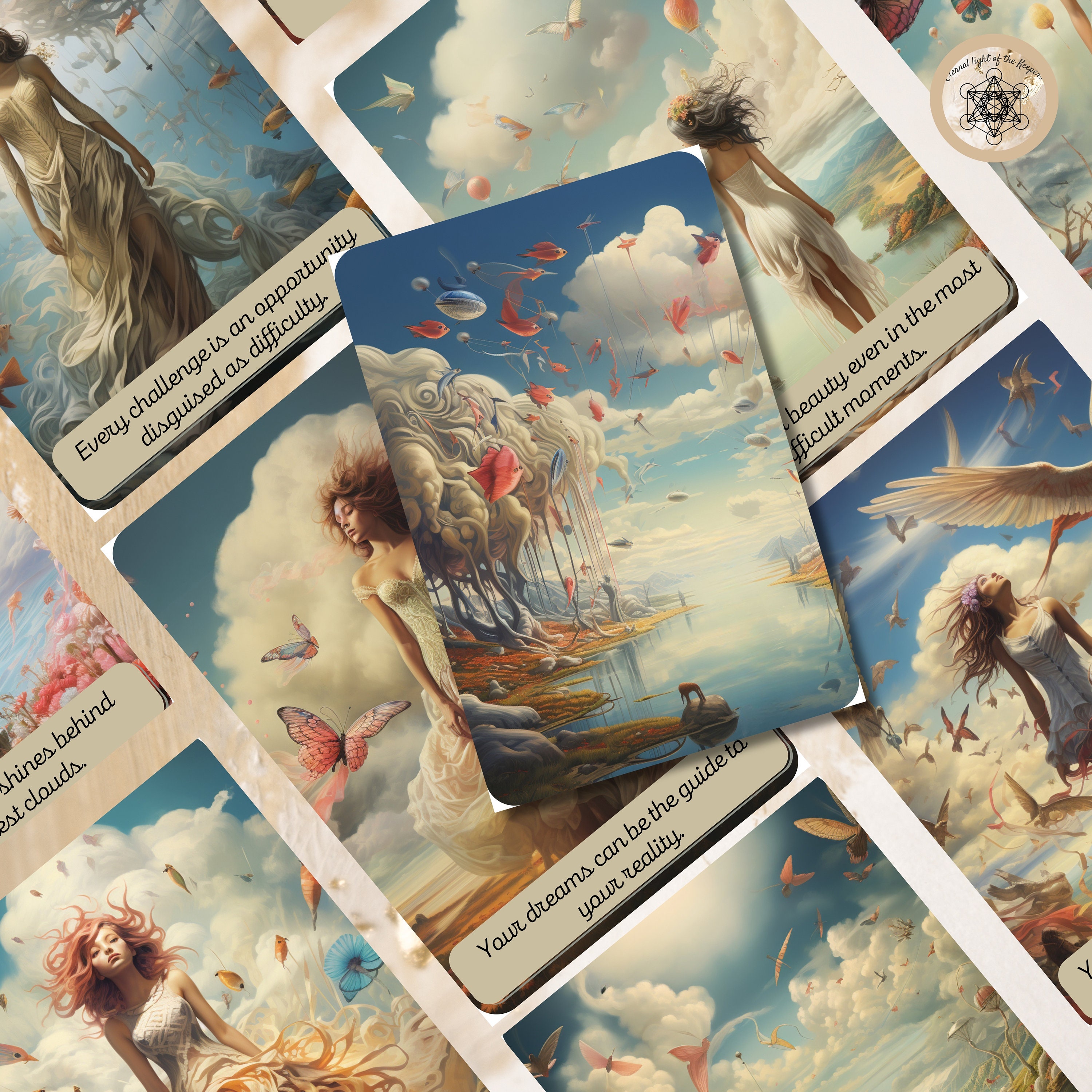 Positive Affirmations Oracle Cards, Printable Meditation Deck (digital ...