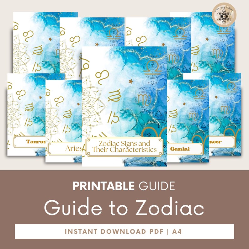 Printable Zodiac Guide Detailed Zodiac PDF, Zodiac Signs and Their Characteristics, Ultimate ...
