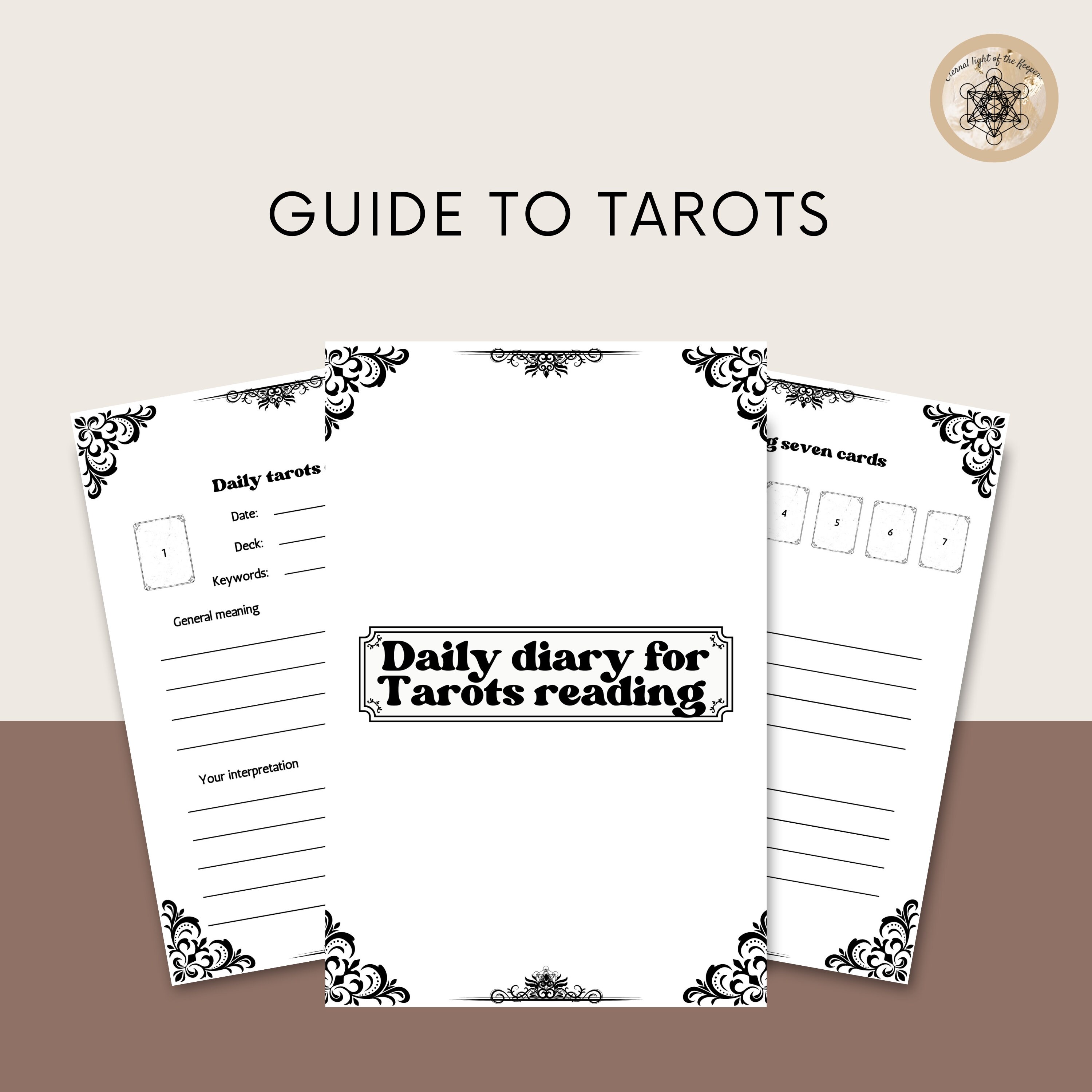 Printable Tarots for Beginners Guide - Comprehensive A4 PDF Guide to ...