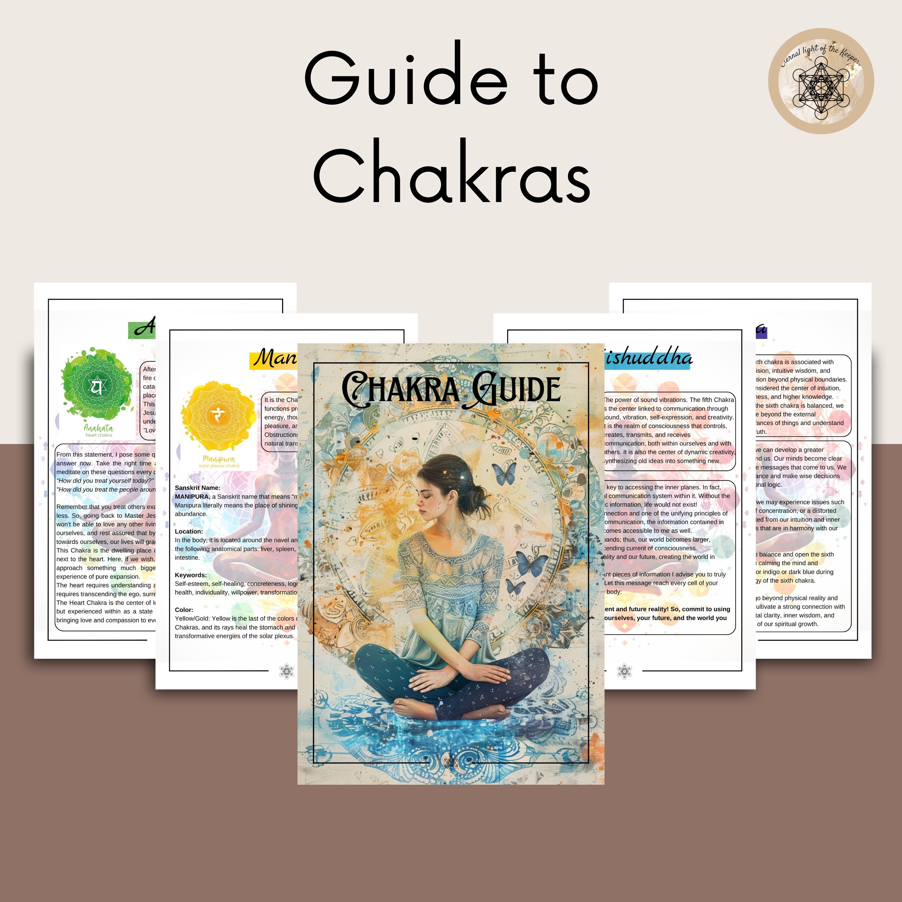 Printable Chakra Guide Detailed PDF A4 Guide for Seven Chakras, Balance ...