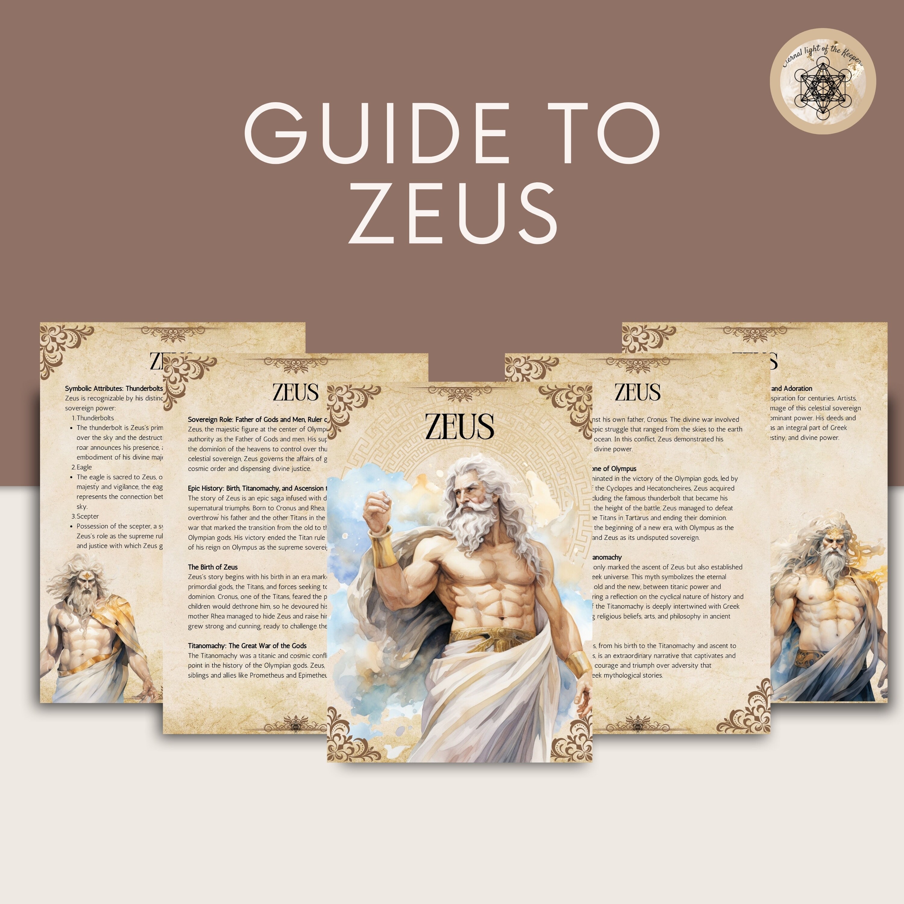 Zeus Guide, Ancient Greek Mythology, Digital Grimoire (PDF). - Etsy
