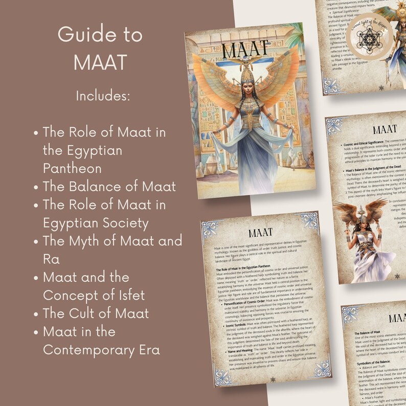 Maat Guide, Egyptian Goddess of Balance, Digital Grimoire (PDF). - Etsy ...