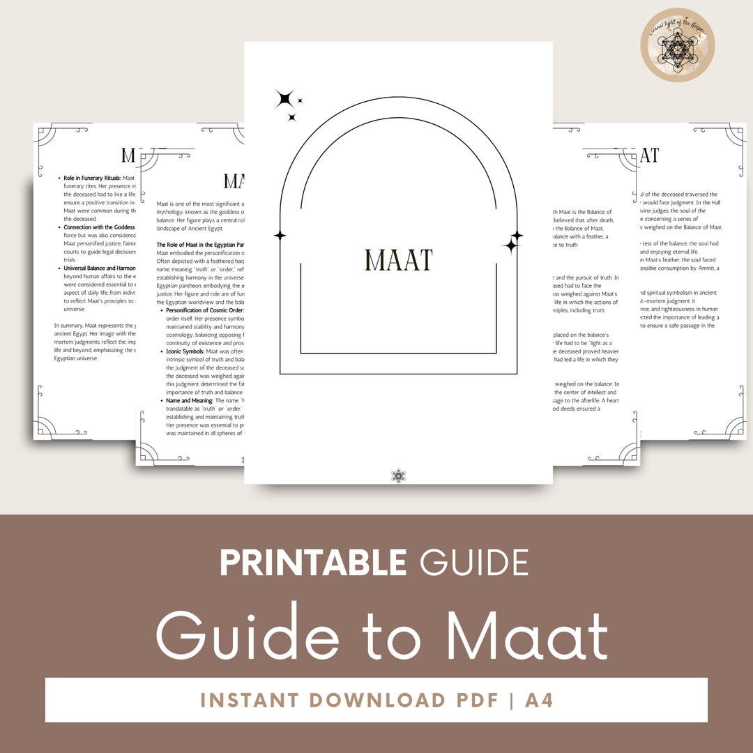 Maat, Egyptian Goddess Guide, Ancient Egyptian Mythology (PDF). - Etsy