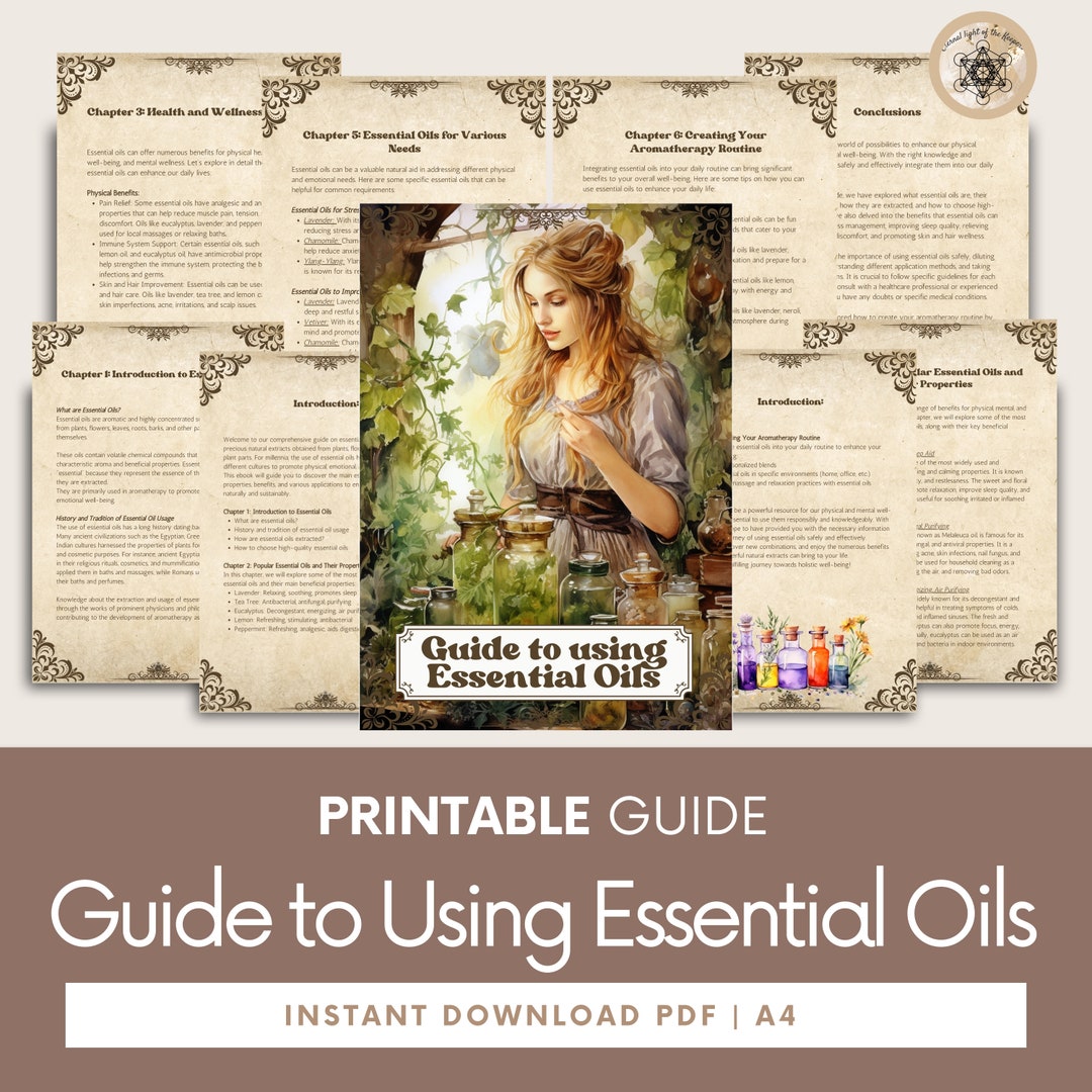 Essential Oils Guide, Aromatherapy Uses, Printable Grimoire Pages (A4 ...