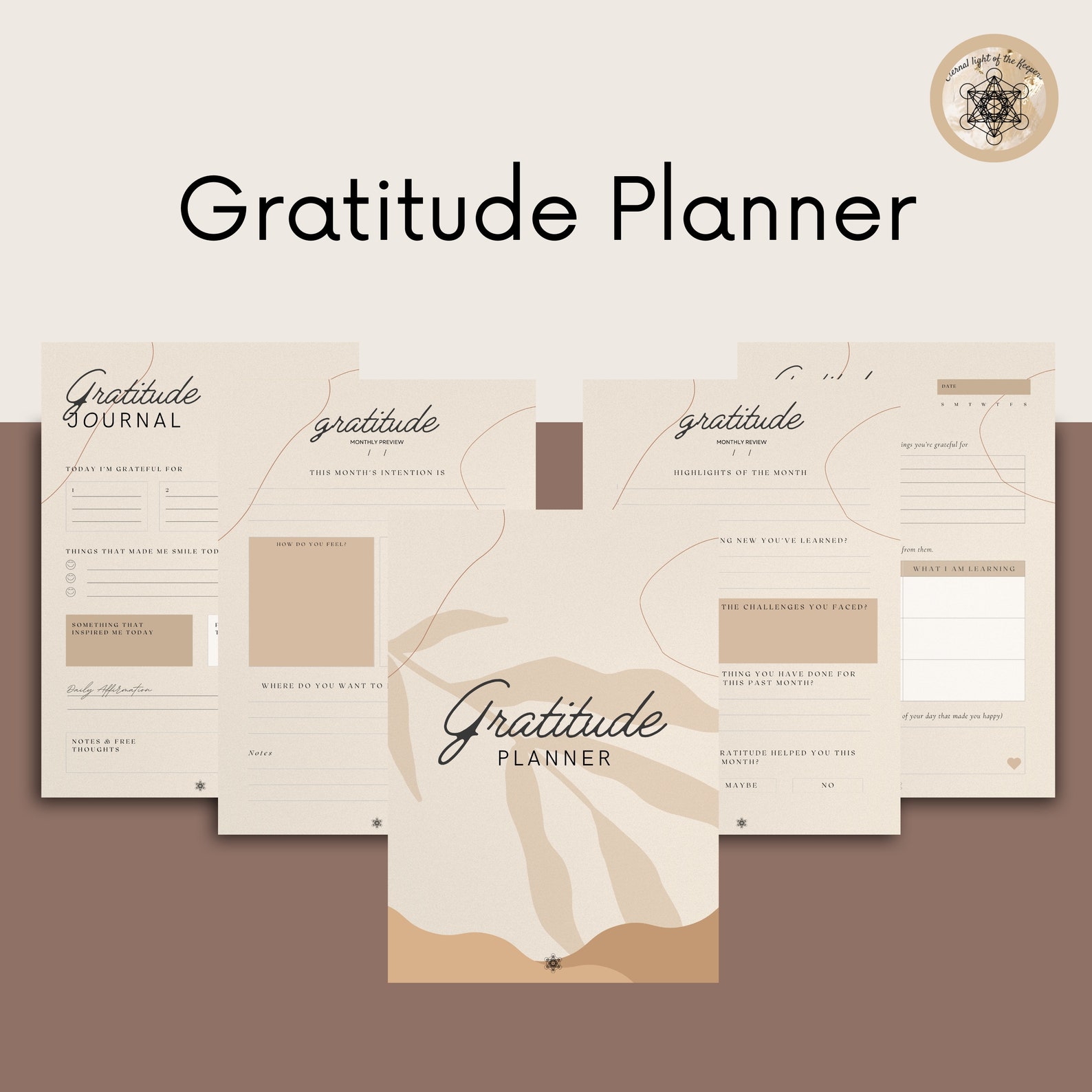 Gratitude Planner, Daily Gratitude Journal | 5-minute Digital ...