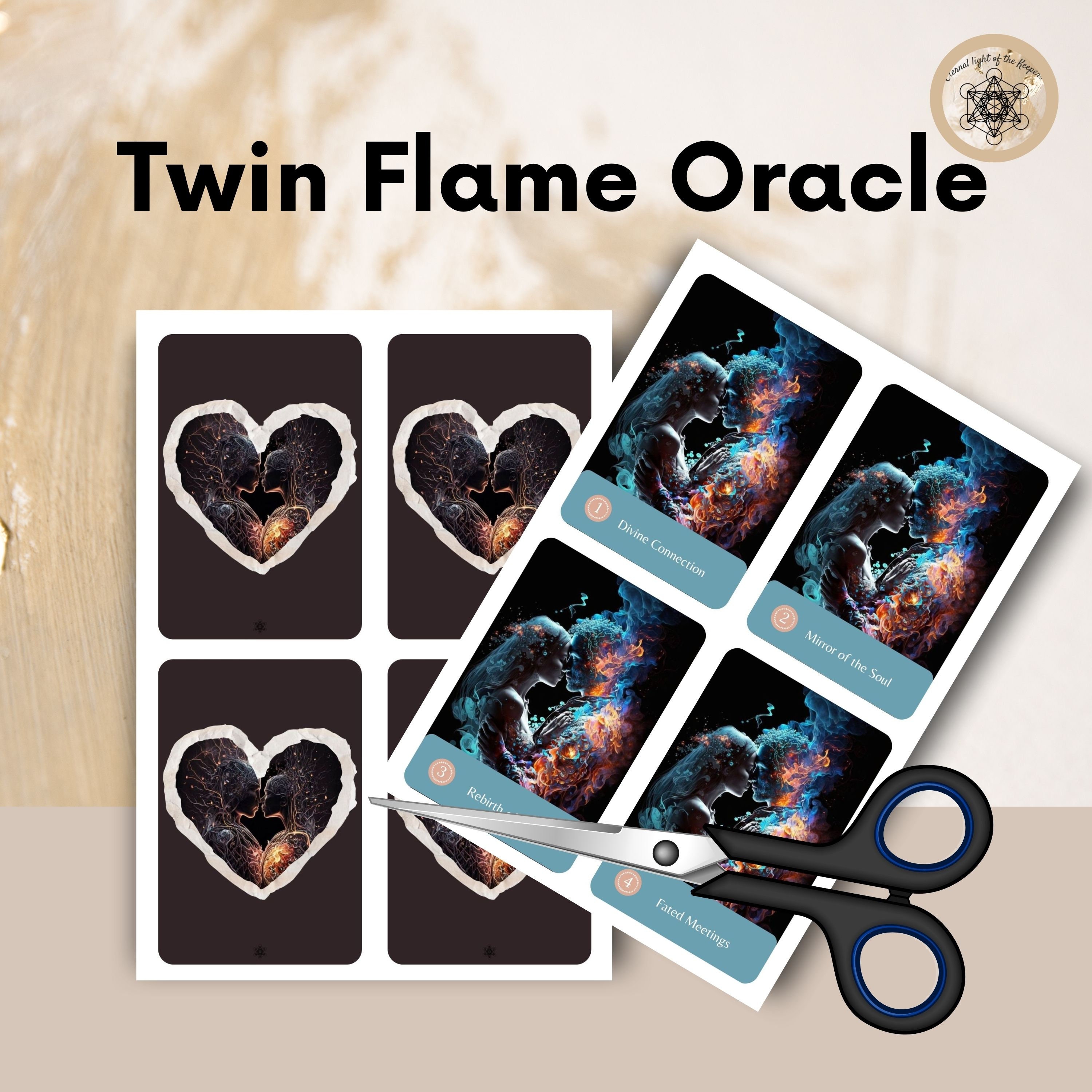 The Twin Flame Oracle Cards, Printable Twin Flame Oracle Deck, Oracle ...