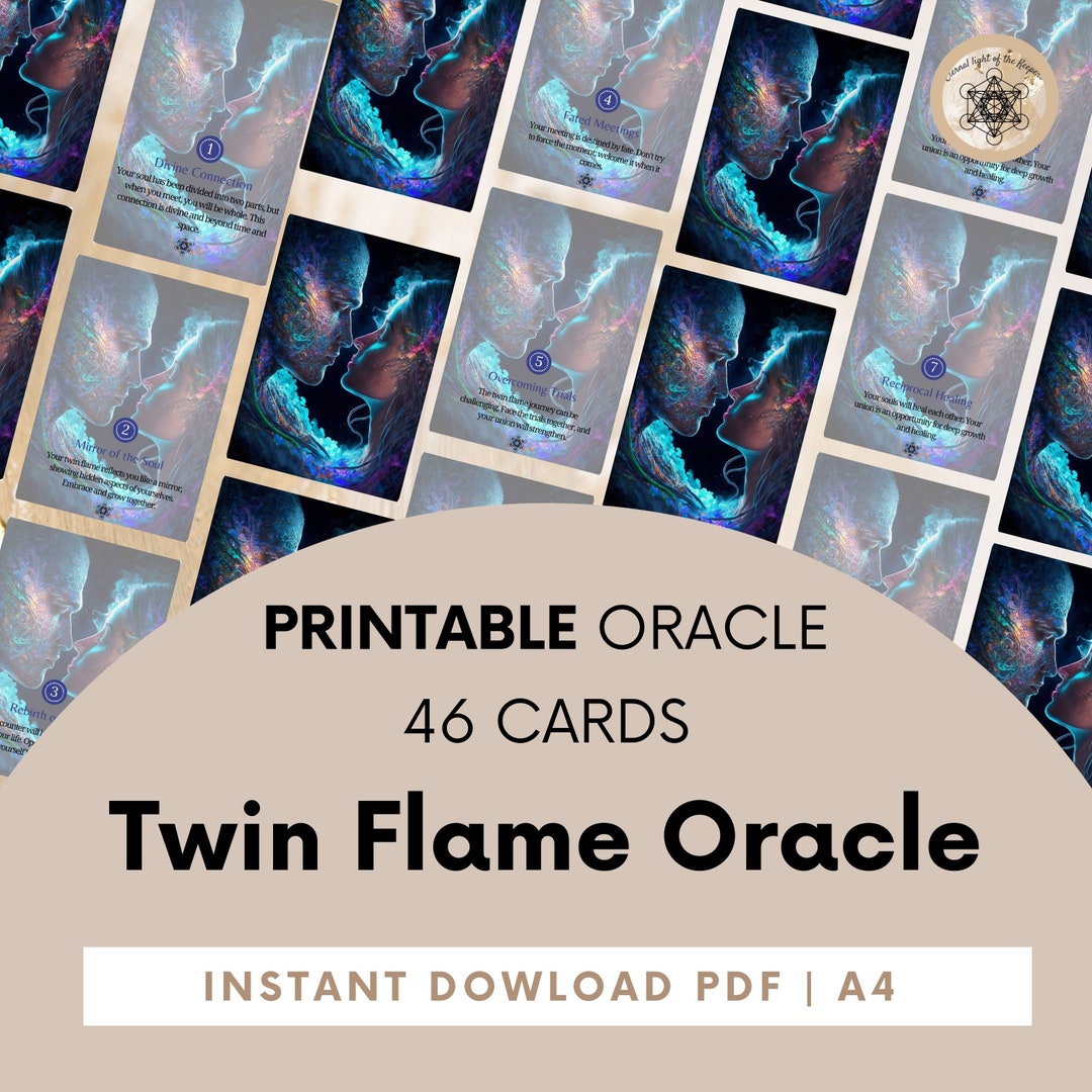 The Twin Flame Oracle Cards, Printable Twin Flame Oracle Deck, Oracle ...