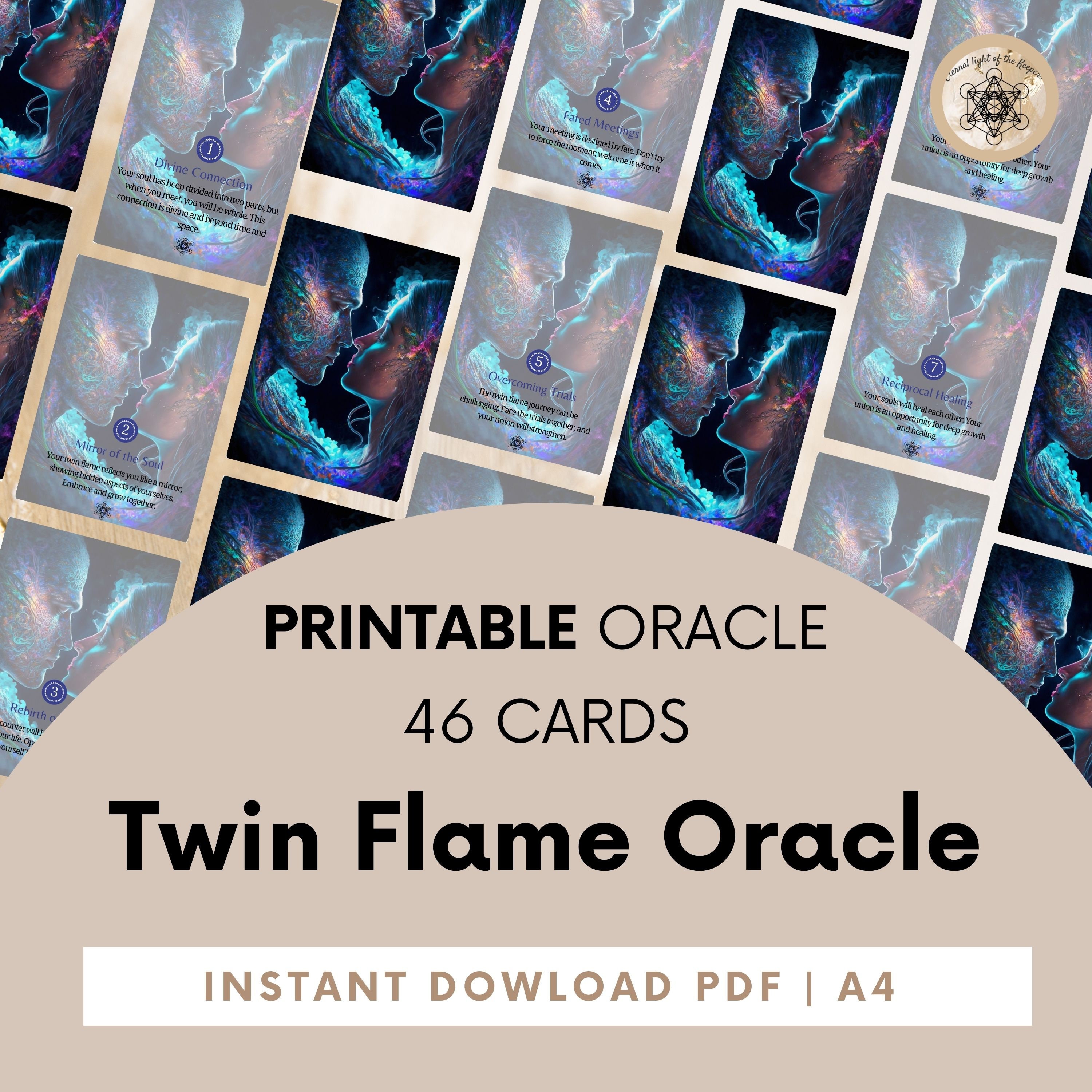The Twin Flame Oracle Cards, Printable Twin Flame Oracle Deck, Oracle ...