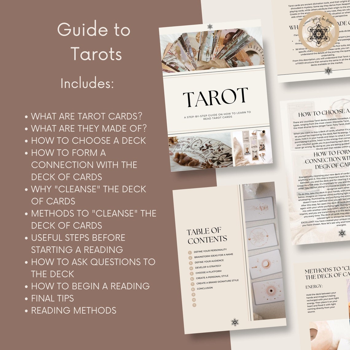 Printable Tarots for Beginners Guide Comprehensive A4 PDF - Etsy