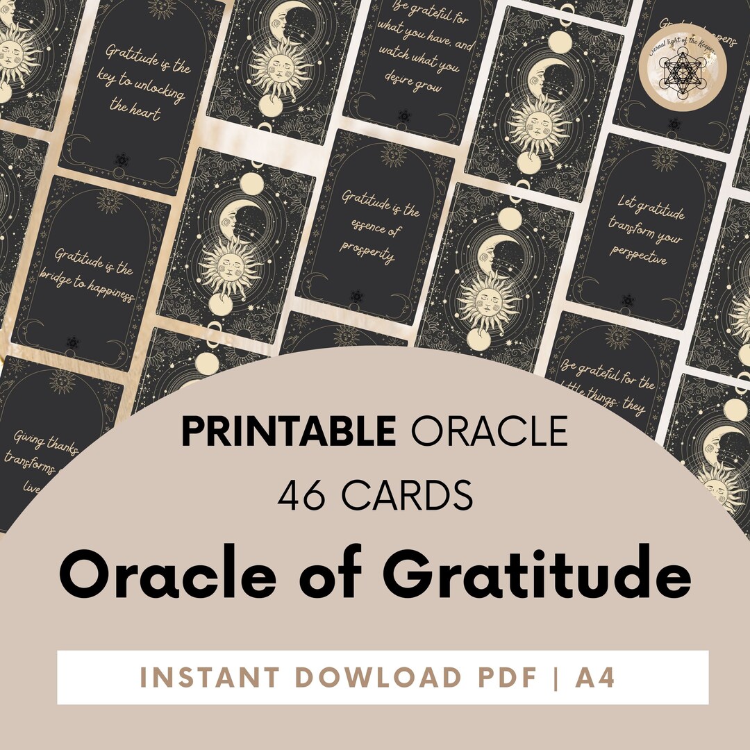 The Gratitude Oracle Printable Gratitude Cards Digital - Etsy