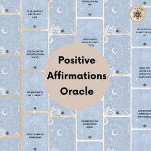 Positive Affirmations Oracle Cards, Printable Card Deck PDF Guide ...
