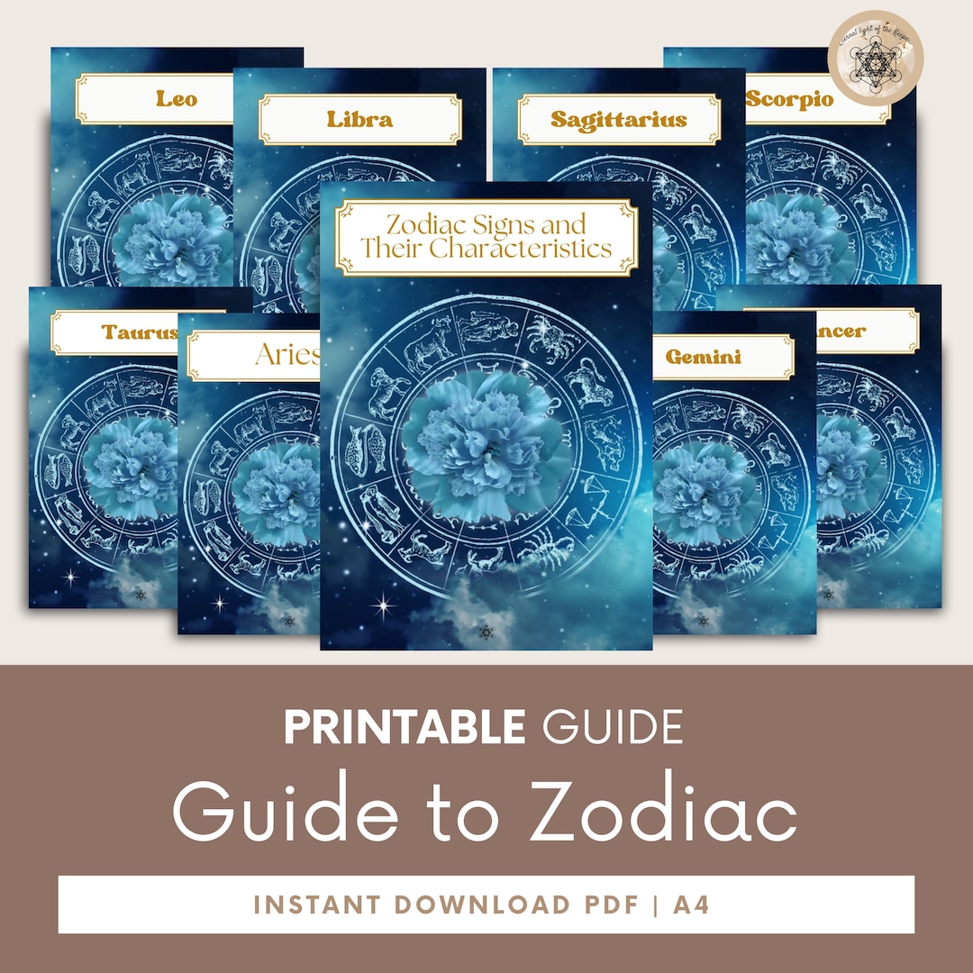 Printable Zodiac Guide Detailed Zodiac PDF, Zodiac Signs and Their ...
