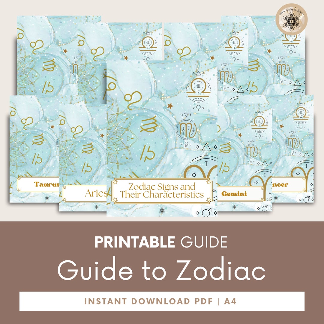 Printable Zodiac Guide Detailed Zodiac PDF, Zodiac Signs and Their ...
