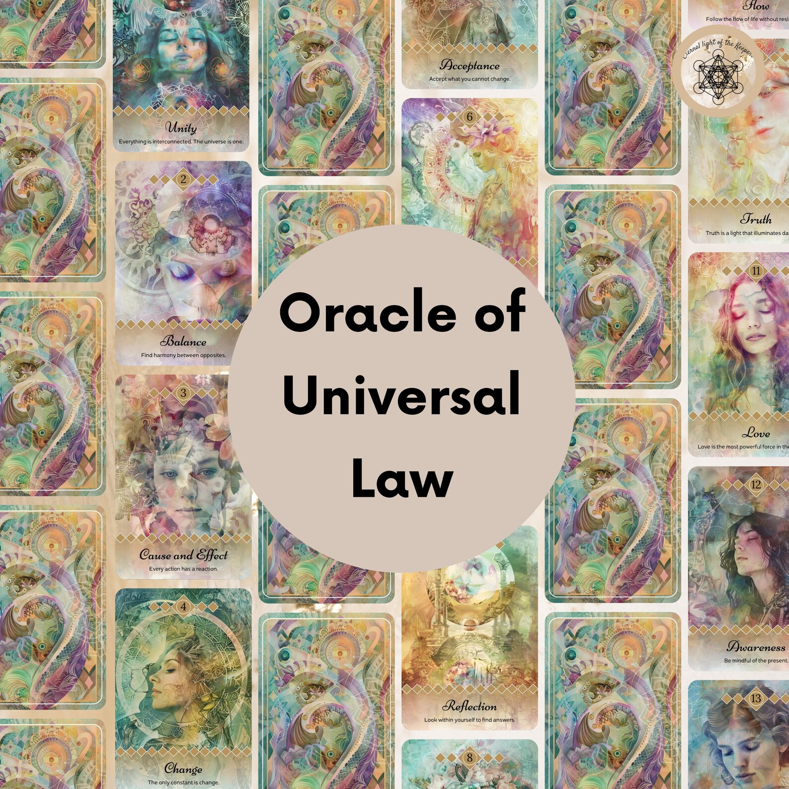 Universal Law Oracle Cards, Divination, Spiritual Guidance (digital ...