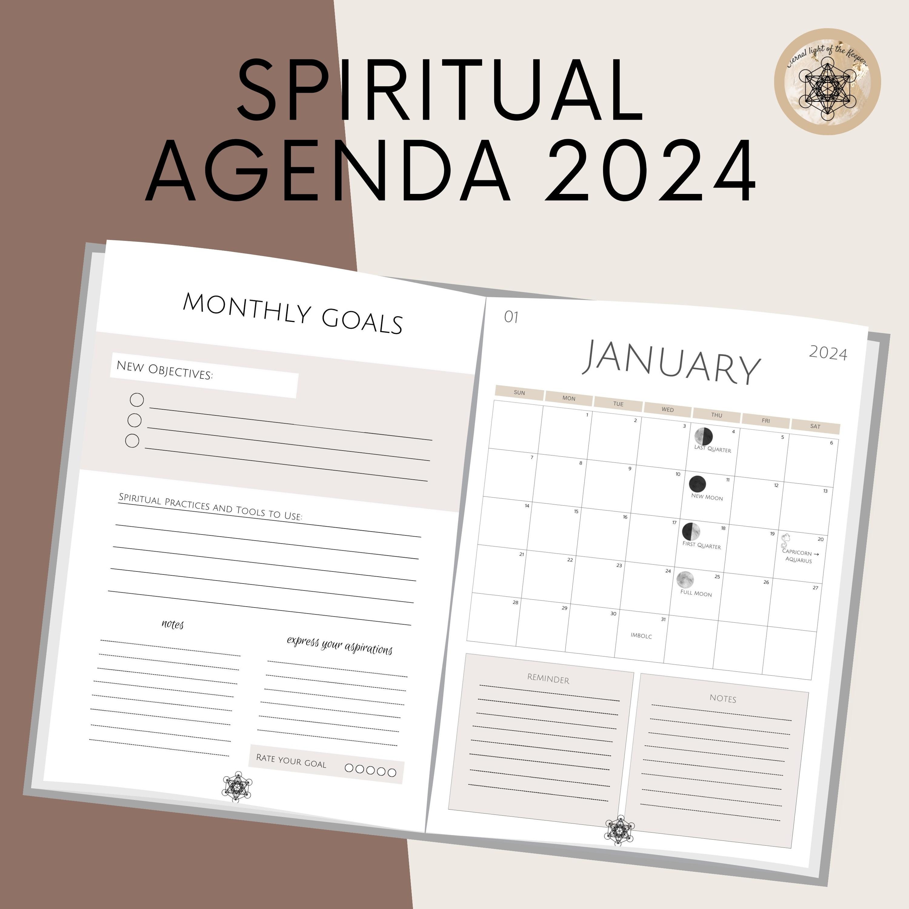 2024 Diary, Spiritual Guide, Printable Journal, 2024 Agenda, Spiritual ...