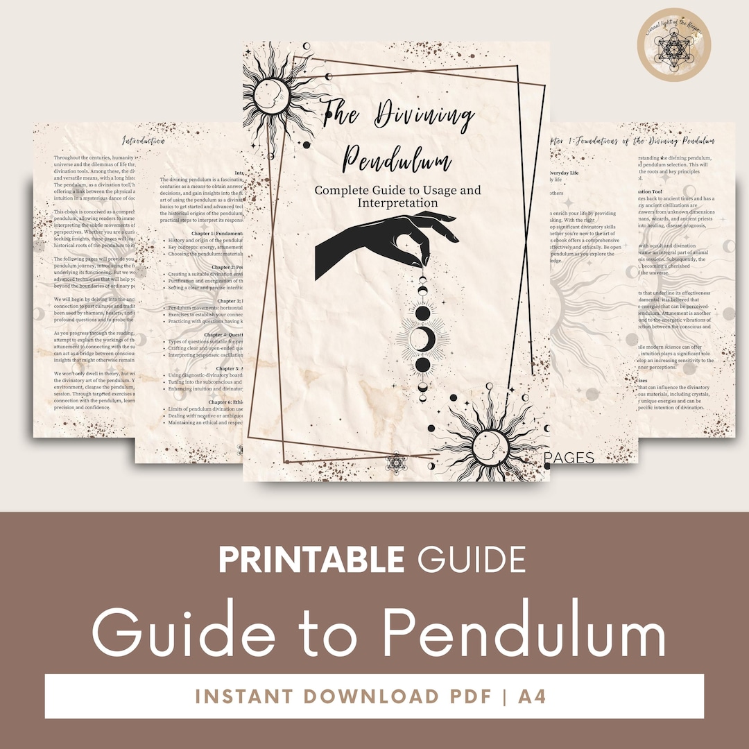 Printable Guide to Pendulum - Pendulum PDF Download for Intuition Enhancement, Pendulum Guide ...