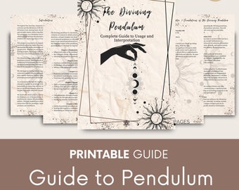 Printable Pendulum Board, Simple Pendulum Board, Pendulum Chart, Divination Board, Instant ...