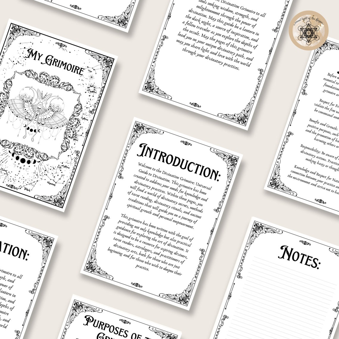 Printable Grimoire Pages, Digital Grimoire, Grimoire Pages, Grimoire ...