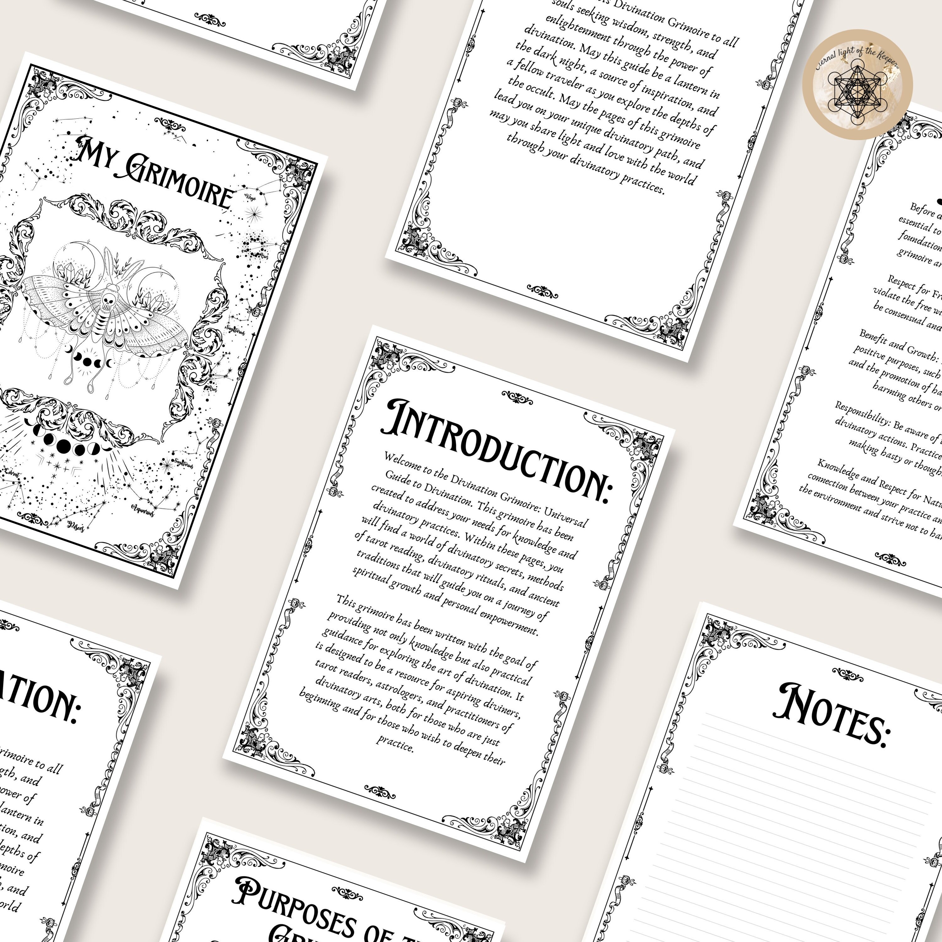 Printable Grimoire Pages, Digital Grimoire, Grimoire Pages, Grimoire Printable, Grimoire Book ...