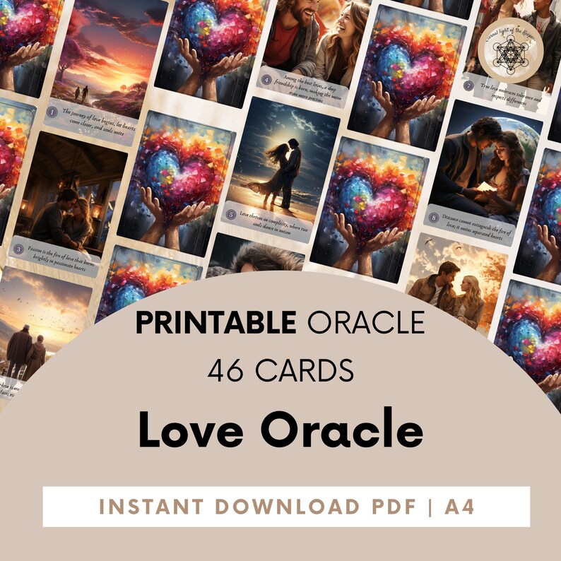 The Love Oracle Cards, Printable Love Oracle Deck, Oracle Cards + PDF ...