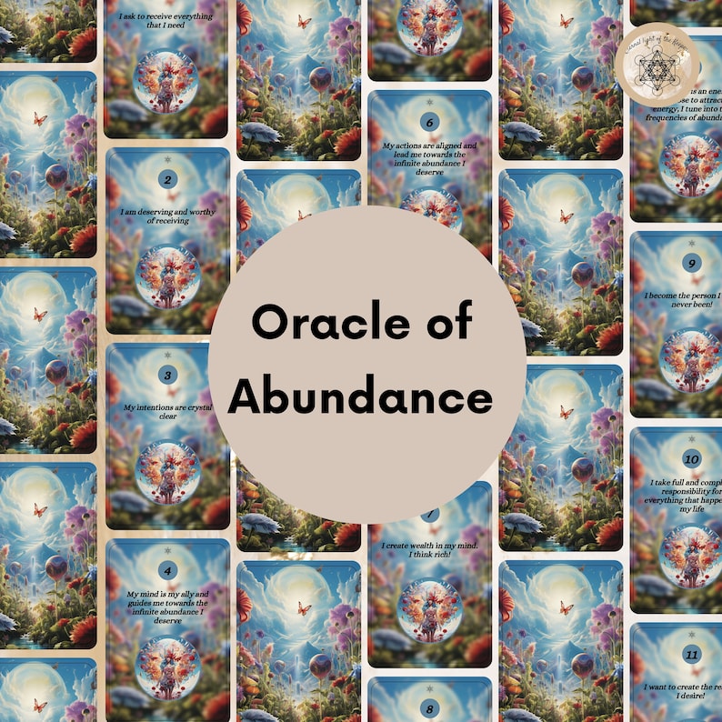 Oracle Cards of Abundance, Printable Cards Deck, Manifest Abundance ...