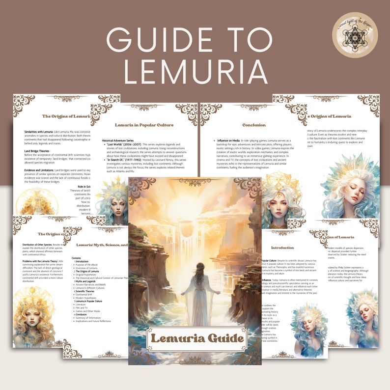 Lemuria Guide, Lost City Myths, Printable Grimoire Pages (digital ...