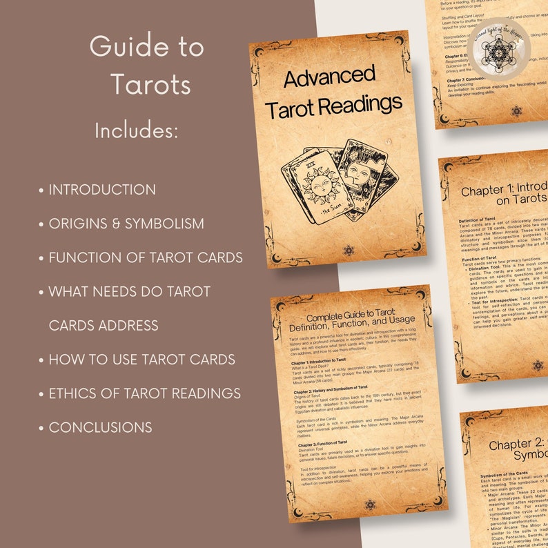 Printable Tarots Guide Engaging PDF Guide on Tarot Card Reading, Guide ...