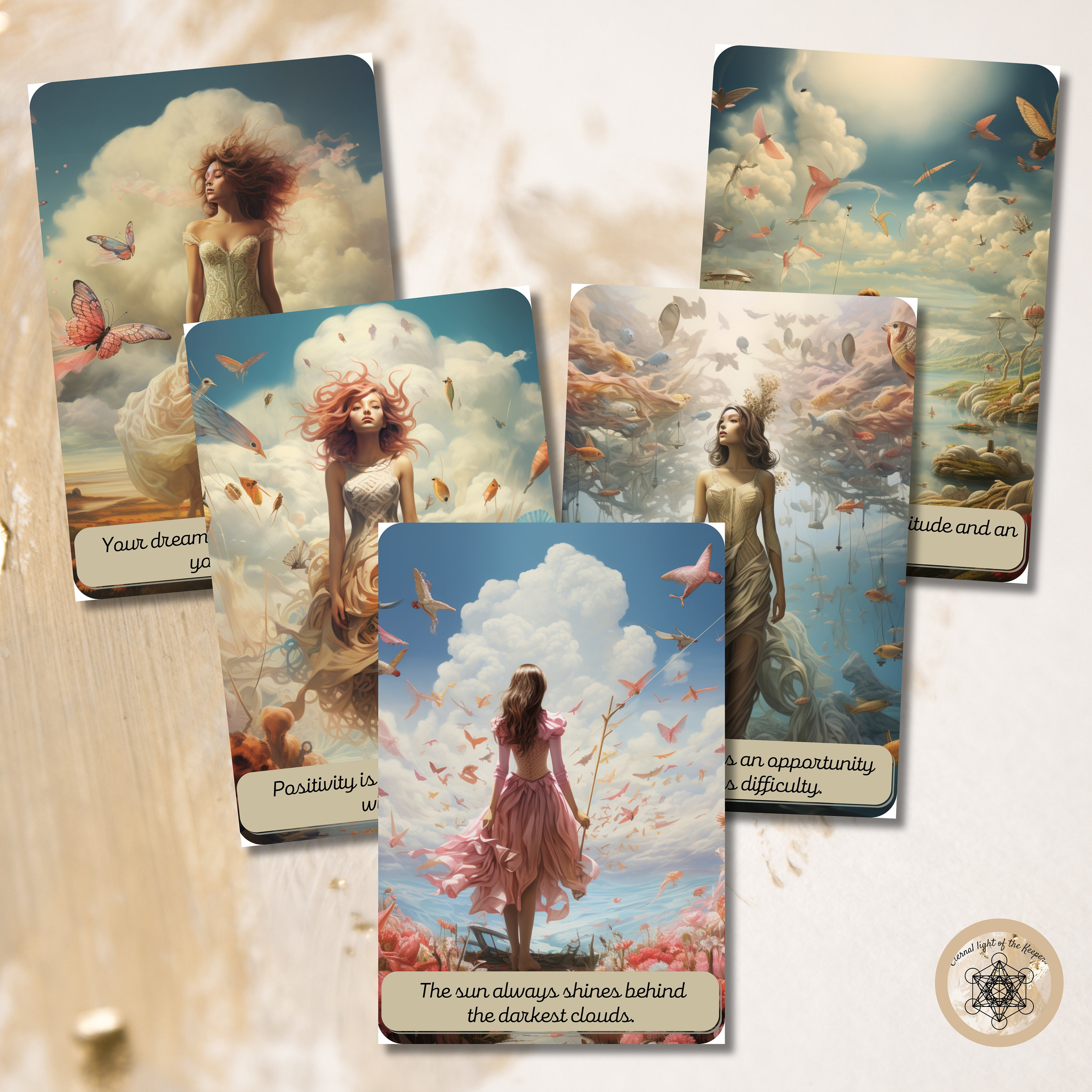 Positive Affirmations Oracle Cards, Printable Meditation Deck (digital ...