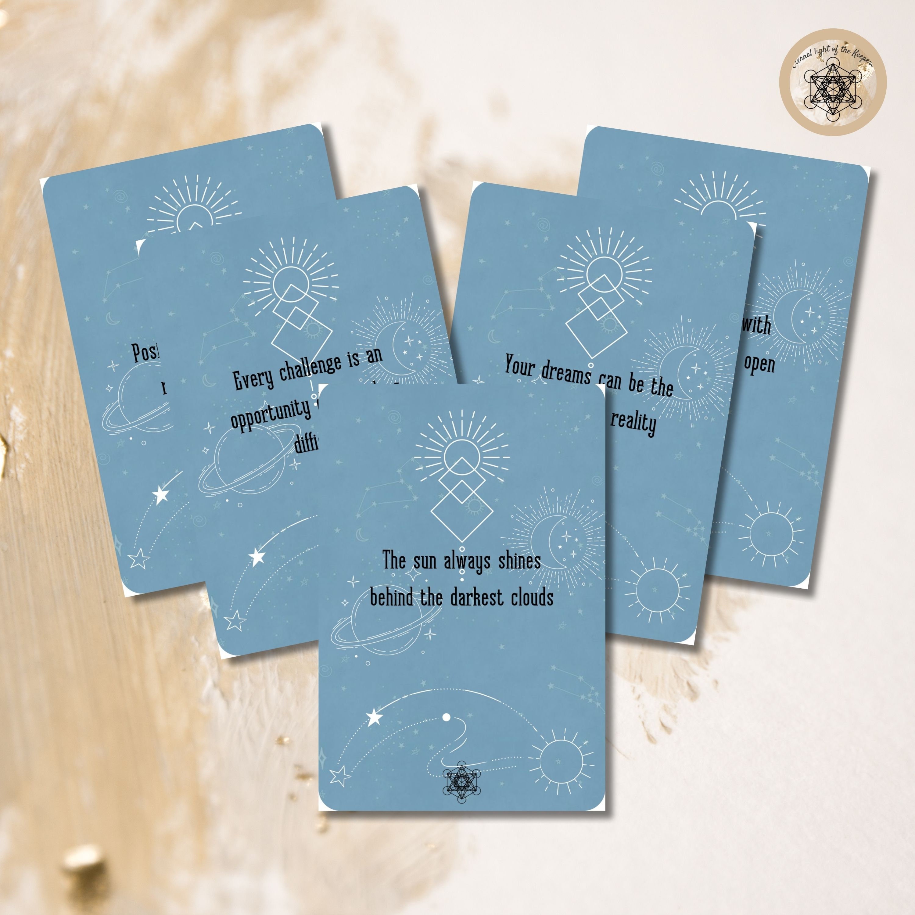 Positive Affirmations Oracle Cards, Printable Card Deck PDF Guide ...