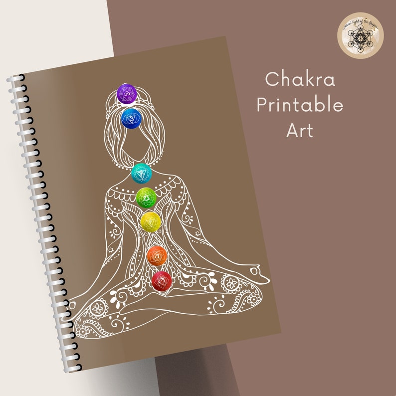 Printable Chakra Poster, 7 Chakras Yoga Artwork, Meditation & Energy ...