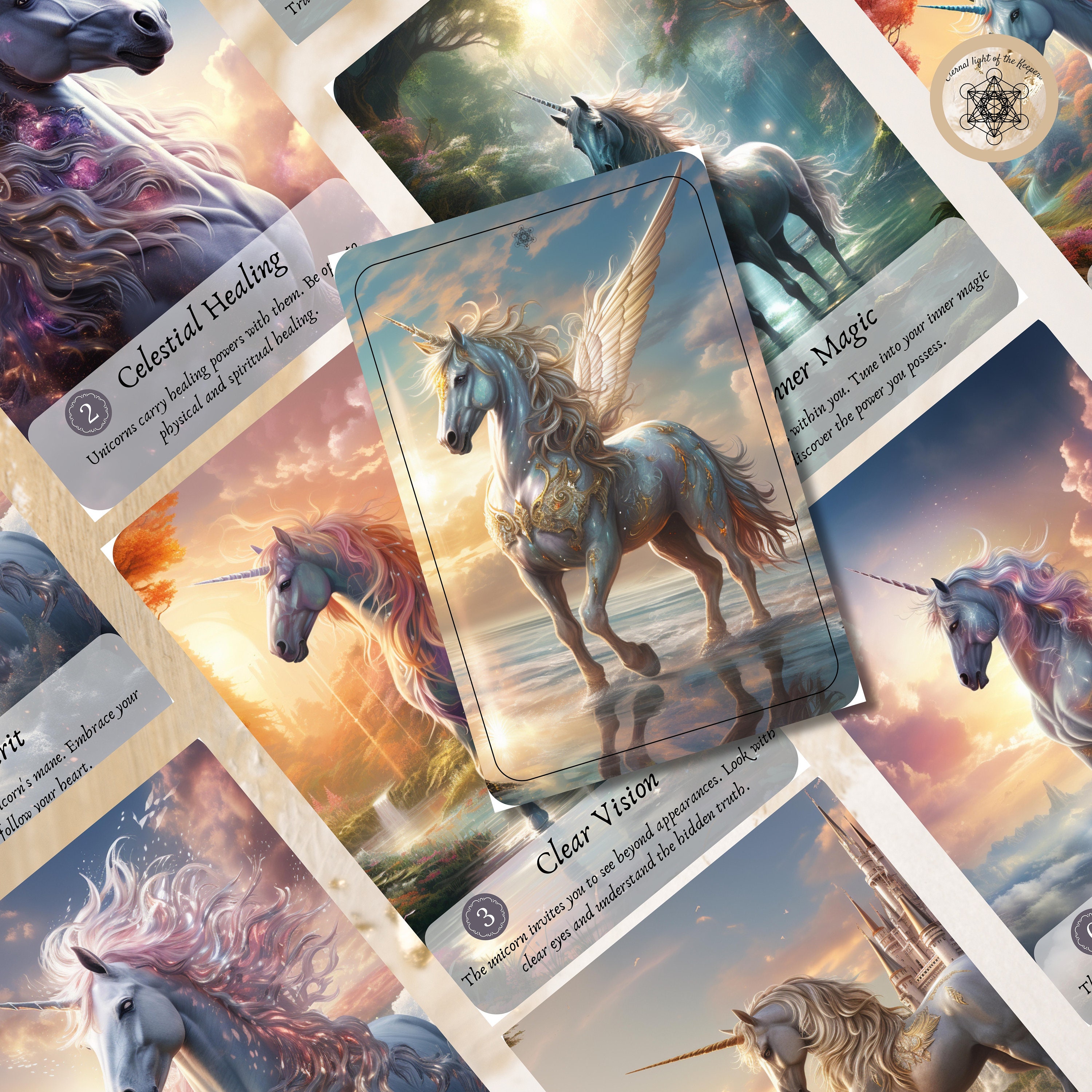 The Unicorns Guidance Oracle Cards, Printable Unicorns Oracle Deck ...