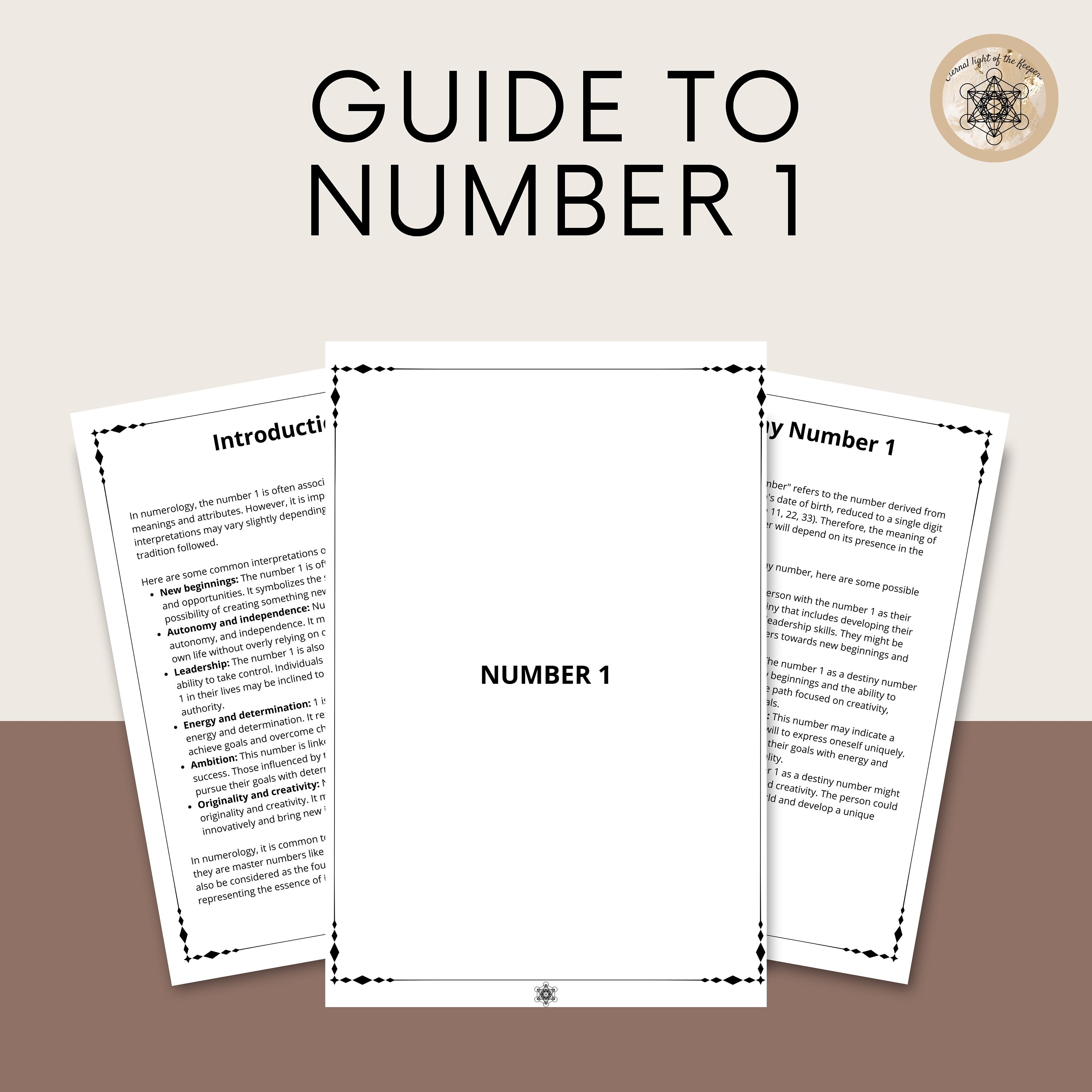 Numerology Guide, Printable Numerology Guide, Learn Numerology, Number ...