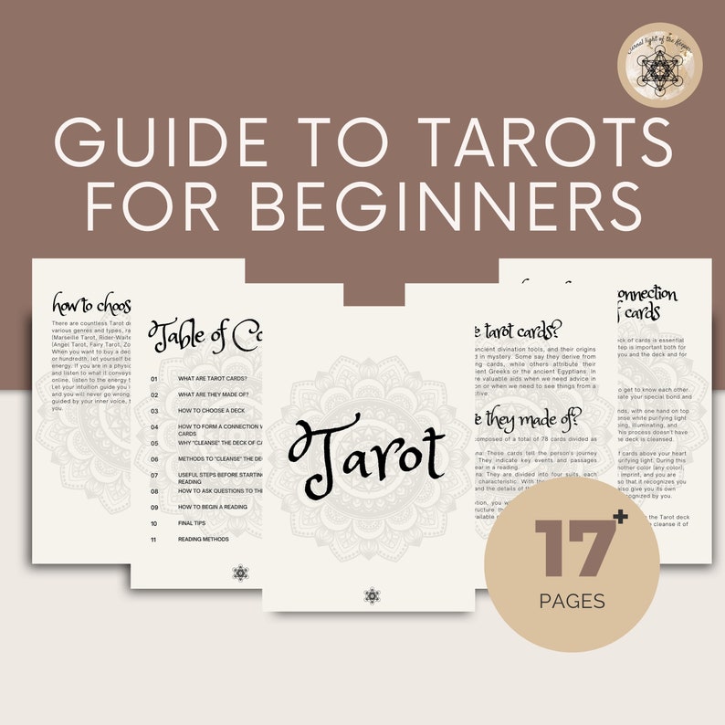 Printable Tarots for Beginners Guide Comprehensive A4 PDF Guide to ...