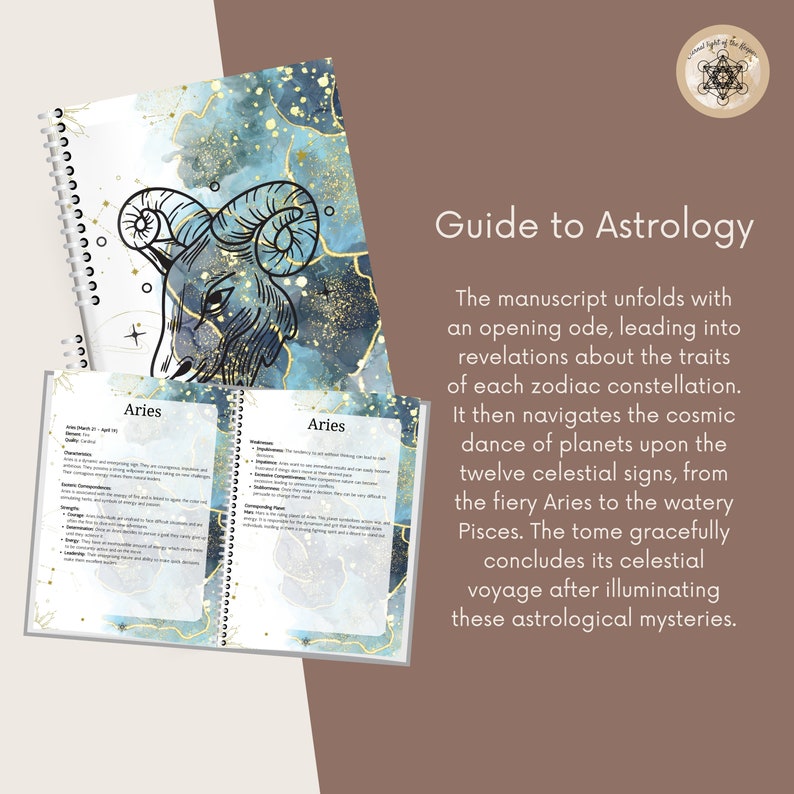 Printable Astrology Guide Detailed Zodiac PDF Workbook & Journal for ...