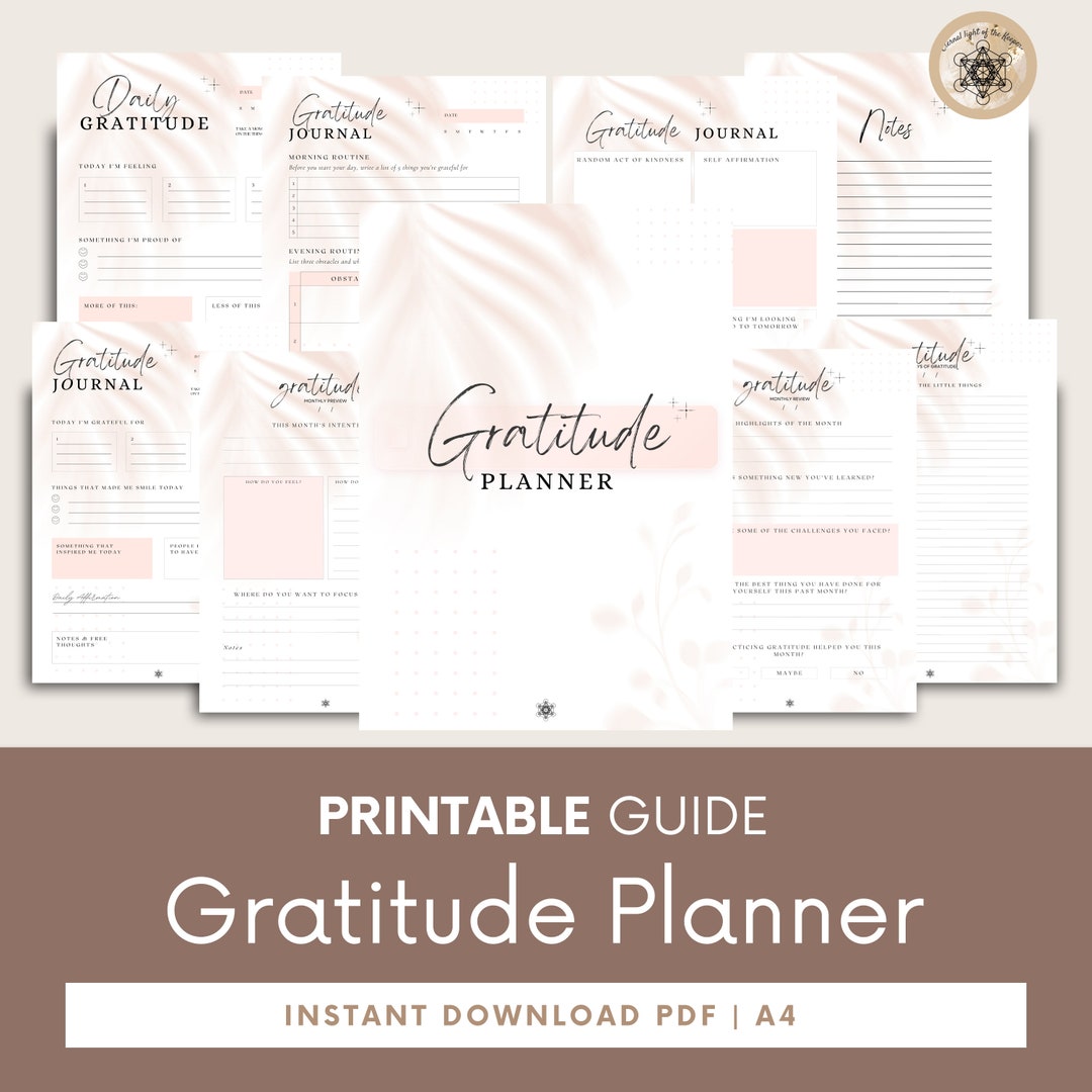 Gratitude Planner, Daily Gratitude Journal | 5-minute Digital ...
