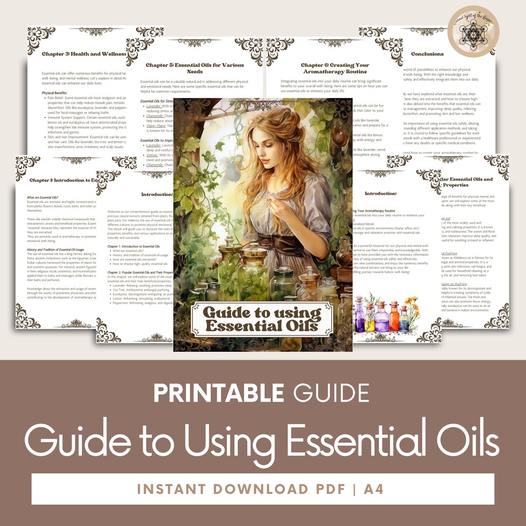 Essential Oils Guide, Aromatherapy Uses, Printable Grimoire (A4 PDF) - Etsy