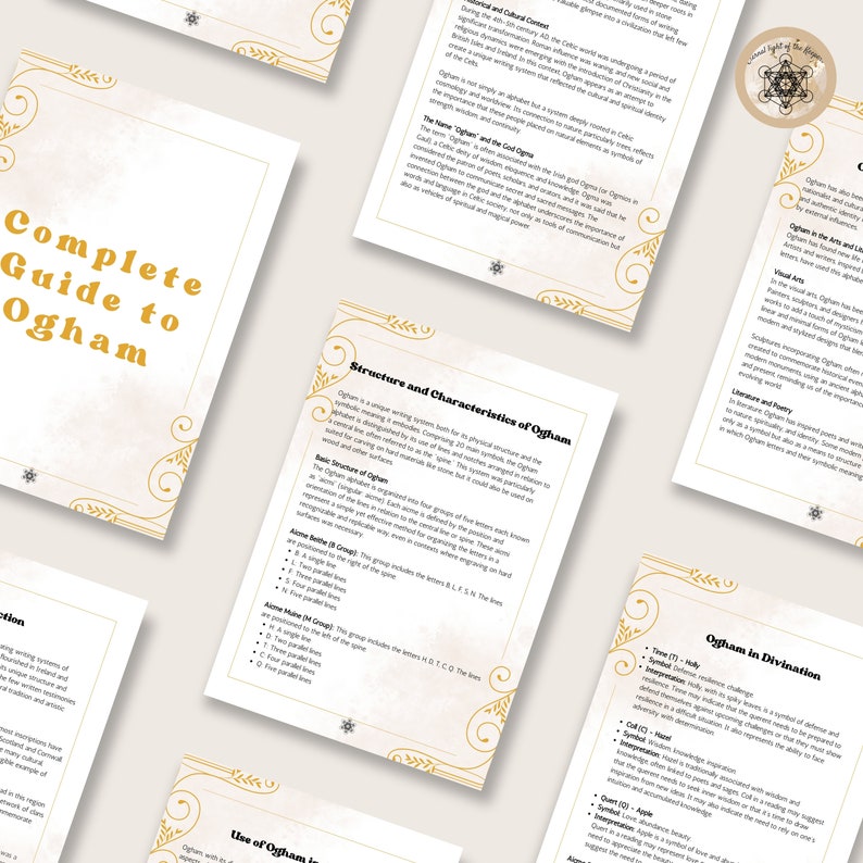 Ogham Divination Guide, Celtic Alphabet, BOS Page (digital Download ...