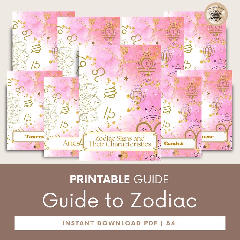 Printable Zodiac Guide Detailed Zodiac PDF, Zodiac Signs and Their ...