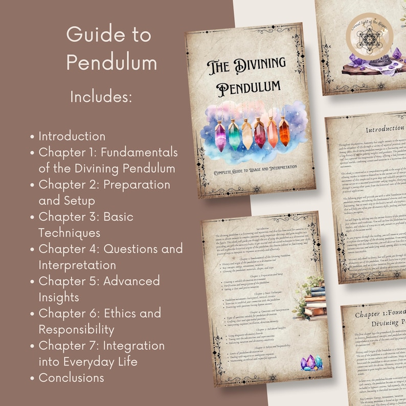 Printable Pendulum Guide, Divination Charts, Grimoire Pages (PDF ...
