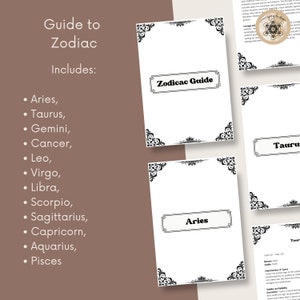 Detailed Zodiac Guide – Astrology Signs & Characteristics (PDF). - Etsy