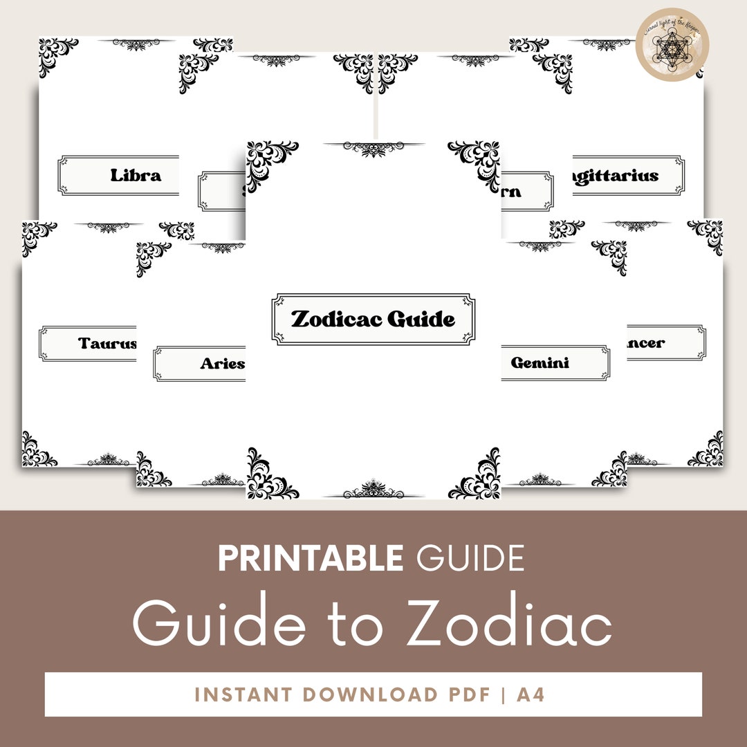 Detailed Zodiac Guide – Astrology Signs & Characteristics (PDF). - Etsy