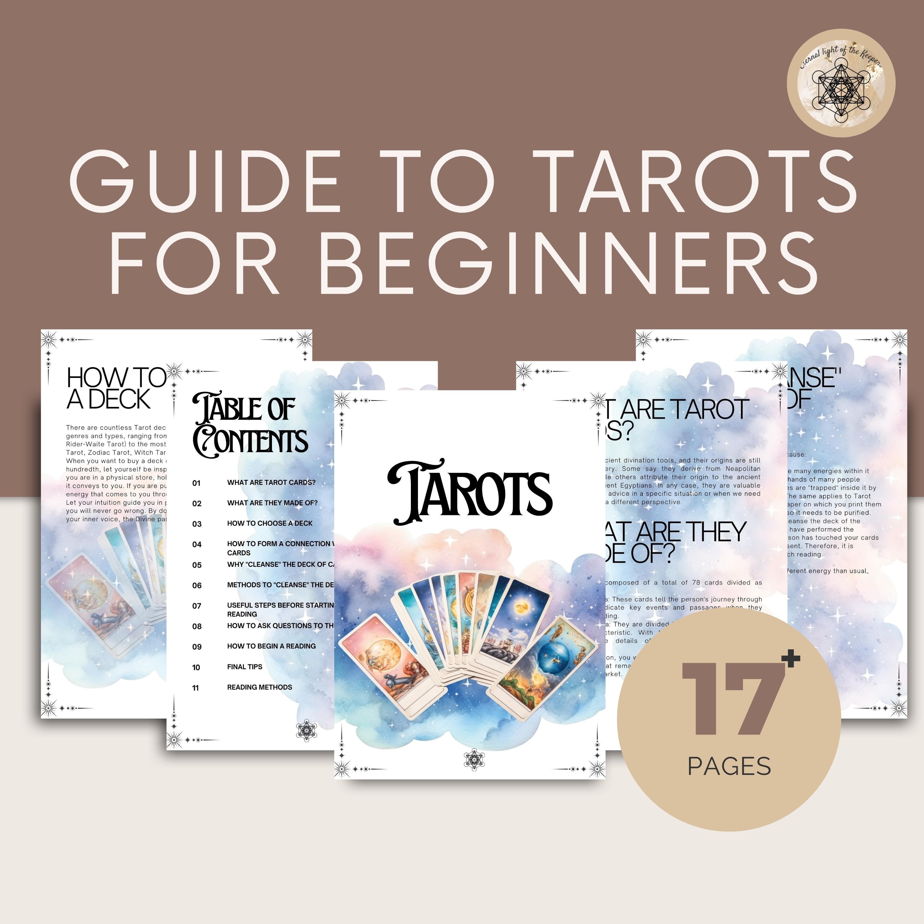 Printable Tarots for Beginners Guide - Comprehensive A4 PDF Guide to ...