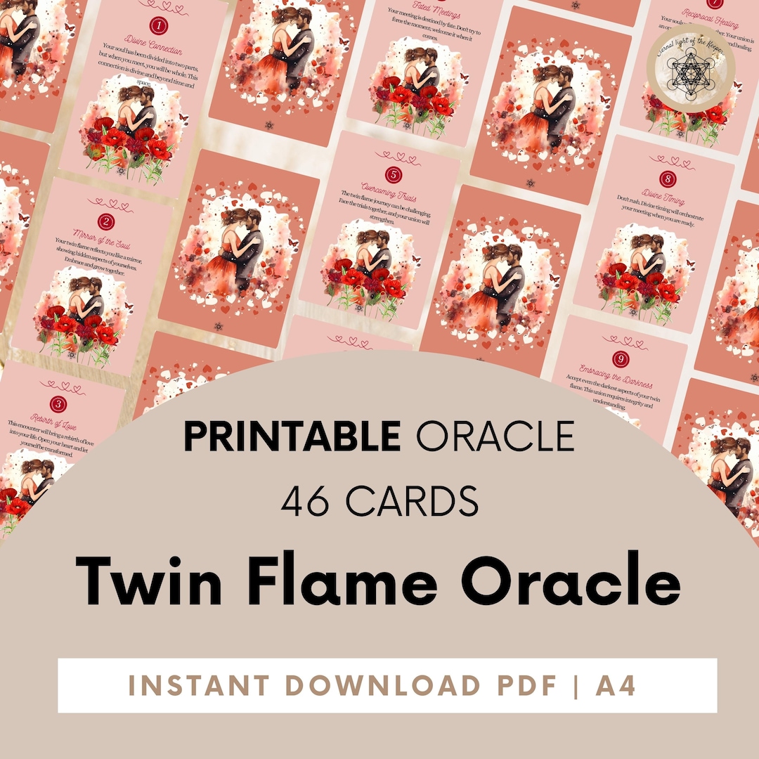 The Twin Flame Oracle Cards, Printable Twin Flame Oracle Deck, Oracle ...