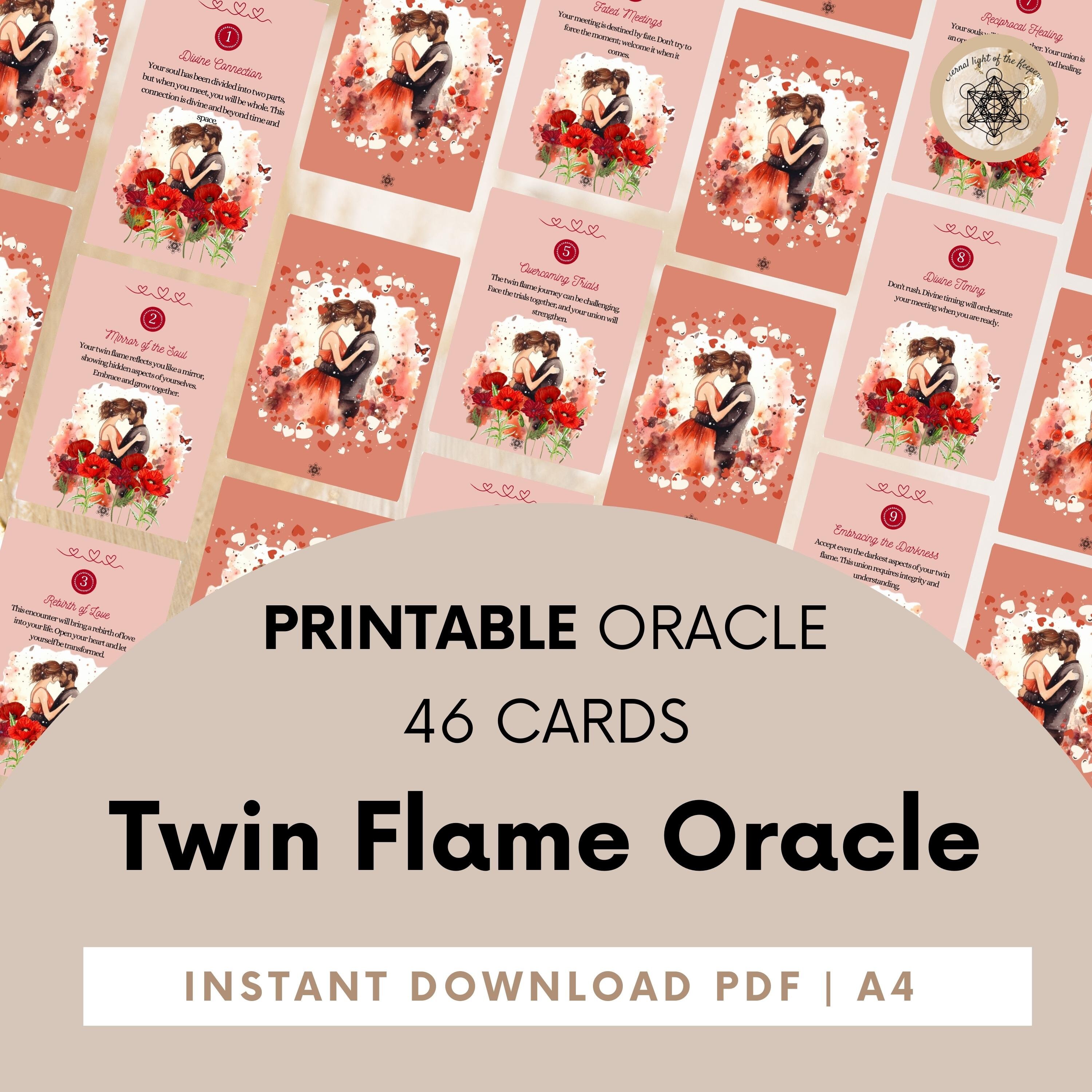 The Twin Flame Oracle Cards, Printable Twin Flame Oracle Deck, Oracle ...