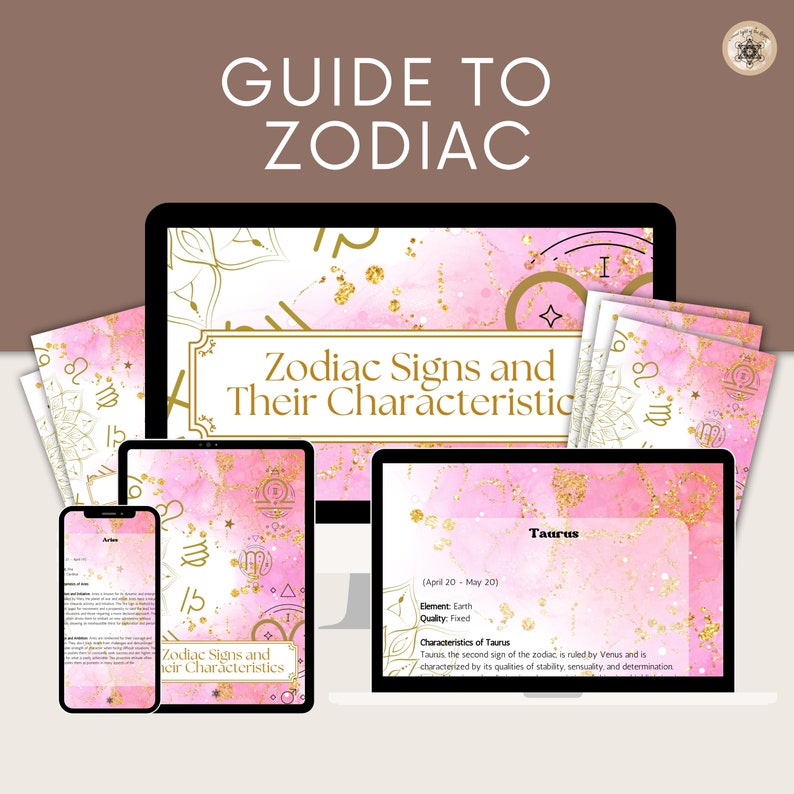 Printable Zodiac Guide Detailed Zodiac PDF, Zodiac Signs and Their ...